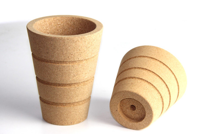 LFGB Custom Cork Plant Pots Eco Friendly Recycled Biodegradable